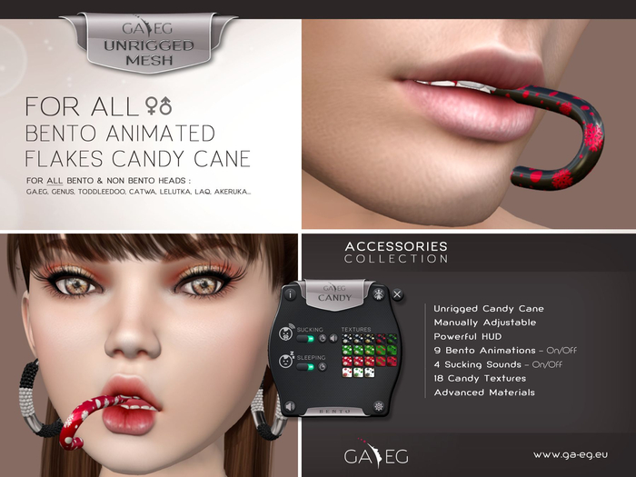 Second Life Marketplace Gaeg Bento Flakes Candy Cane 2509